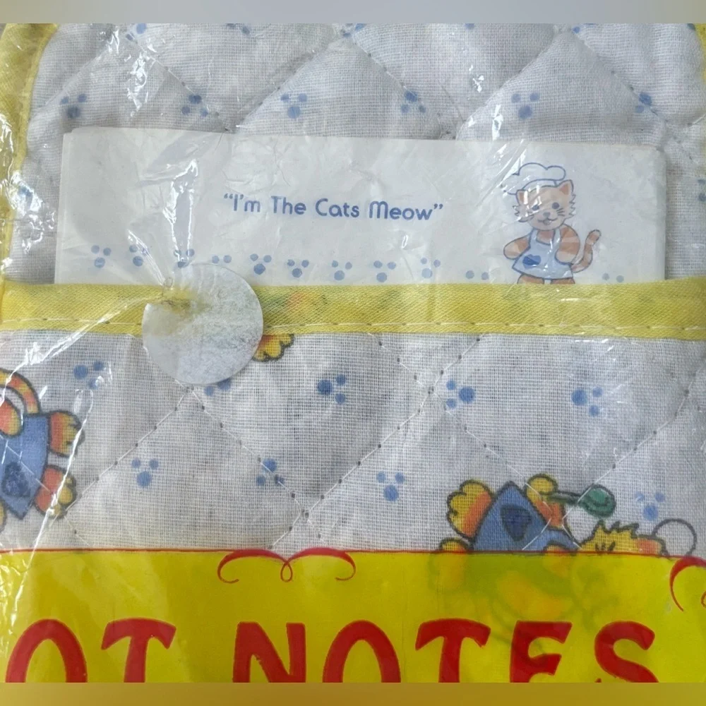 Vintage | Kitchen | Vintage Hot Notes Cat Pot Holder Notepad Set Kitsch ...